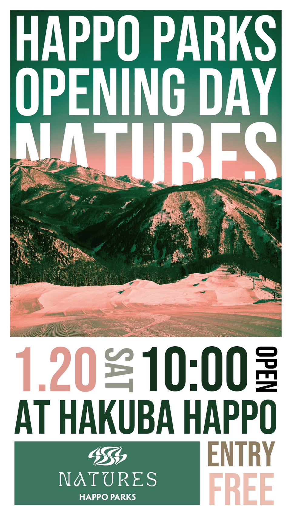 HAPPO PARKS -NATURES- open in Sat. 20 January! | 白馬八方尾根スキー場